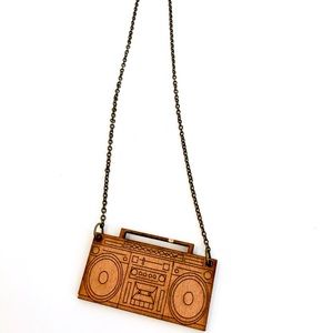 Jewelry | Boombox Wood Necklace | Poshmark